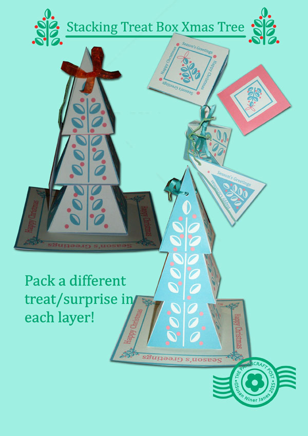 The Papercraft Post: Three-Tiered Xmas Tree Treat Box