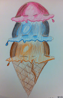 Angela Anderson Art Blog: Ice Cream Colored Pencil Drawings - Kid's Art ...