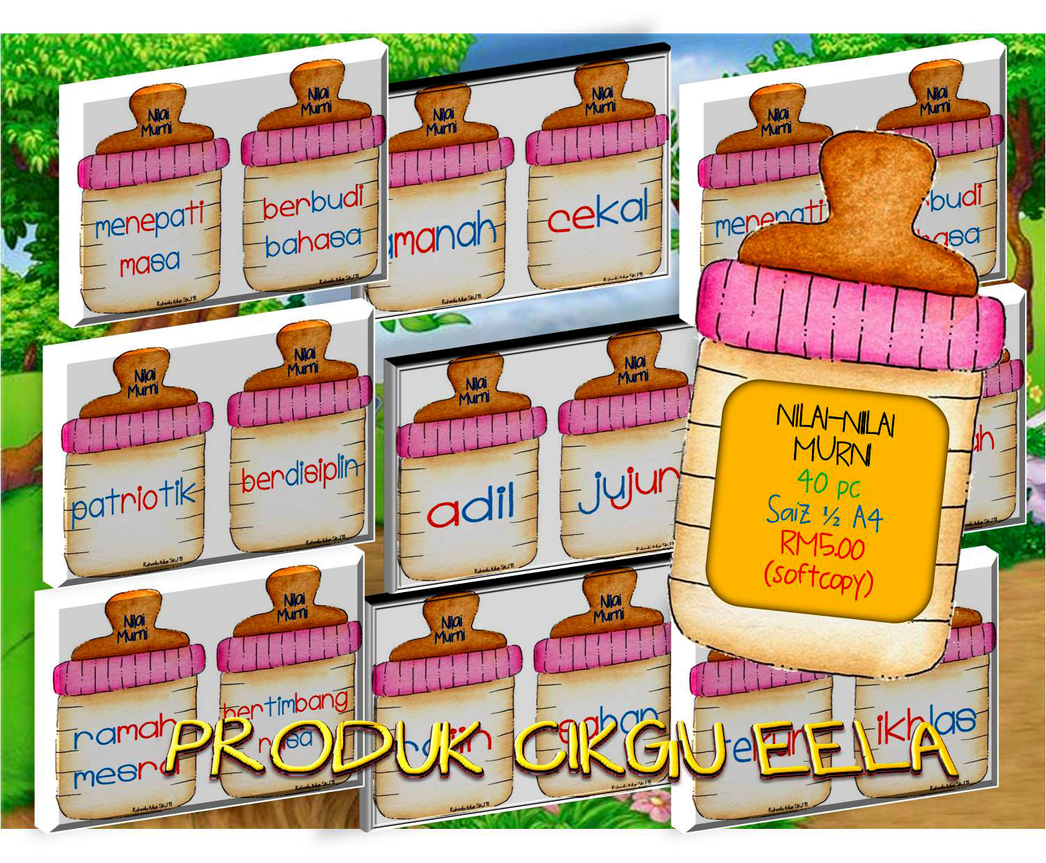 CIKGU EELA (IL) PRESCHOOLERS @ PCE: Kad Imbas Nilai Murni