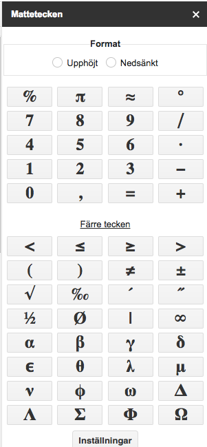 Mattetecken - gratisprogram för att skriva specialtecken för matematik ...