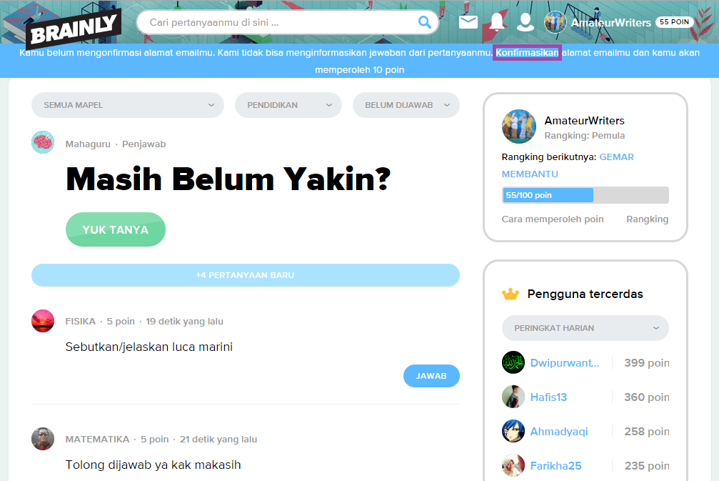 Brainly Indonesia: CARA MENDAFTAR DI BRAINLY