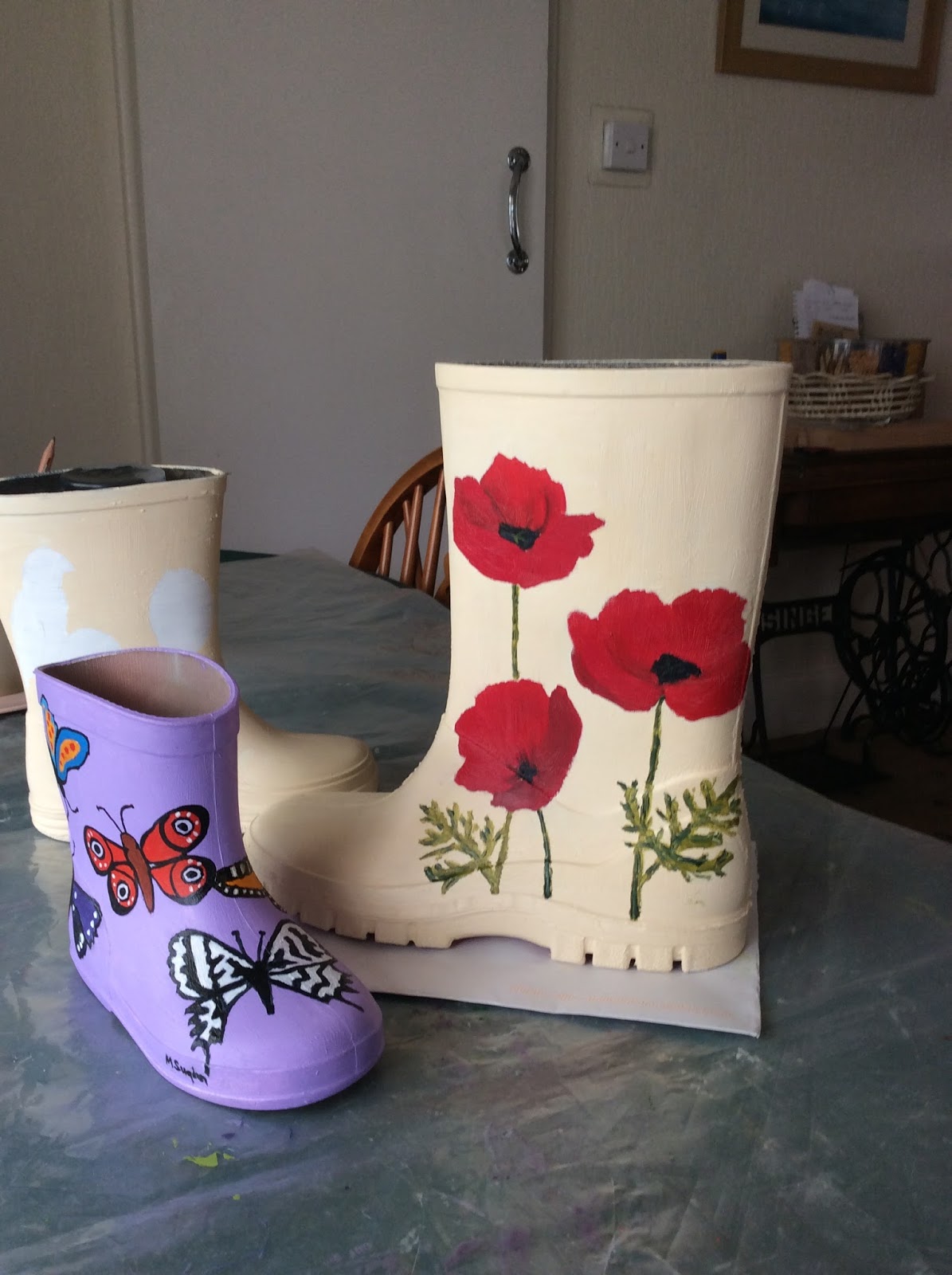 Wool - n - Art: Hand painted wellies