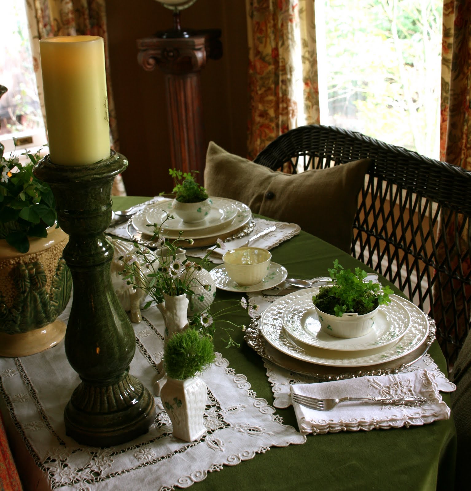 vignette design: St. Patrick's Day Tablescape With Belleek