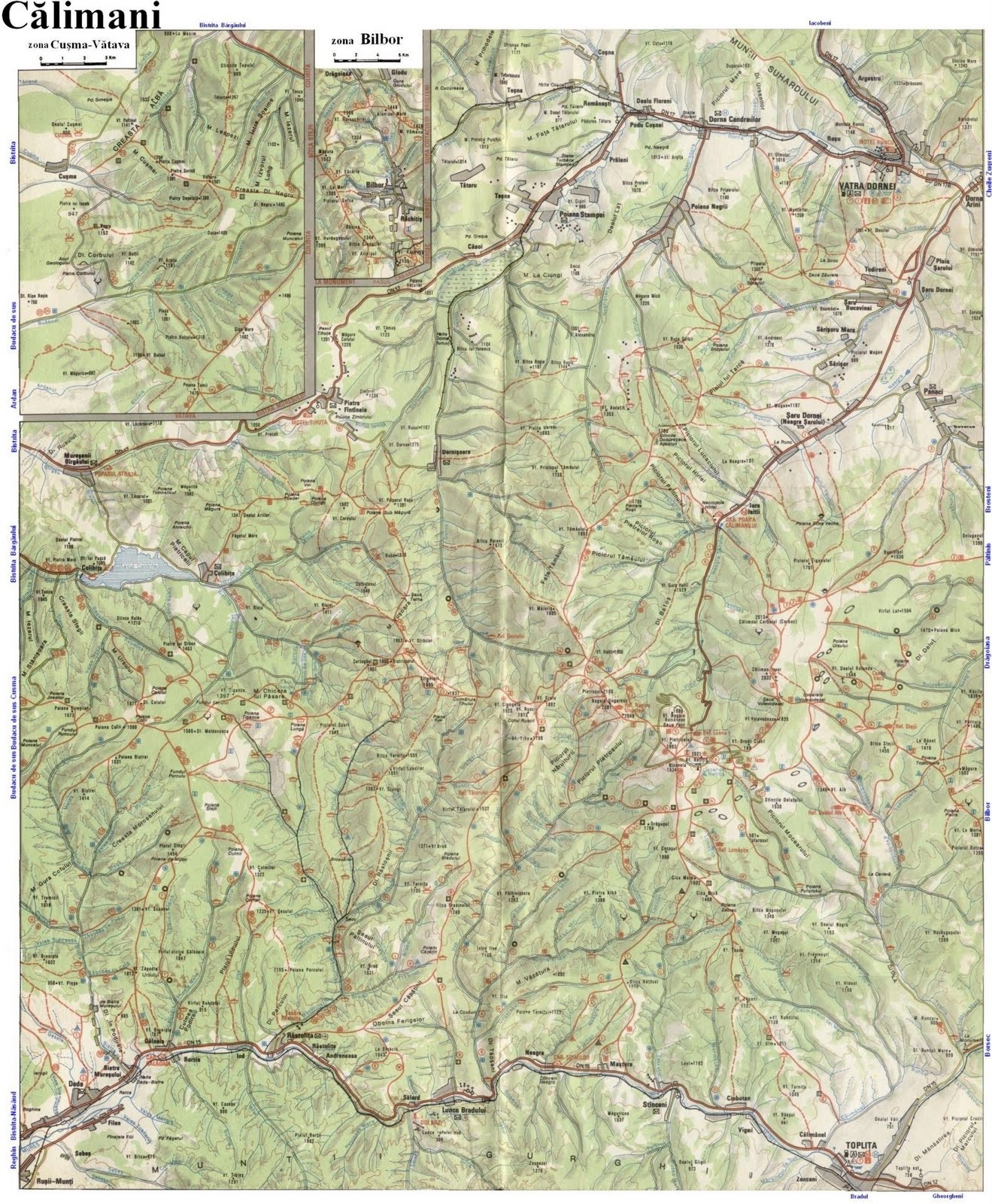 Romania Mountains Tourist Map