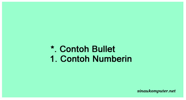Cara Membuat Bullet and Numbering di Microsoft Word - Sinau Komputer