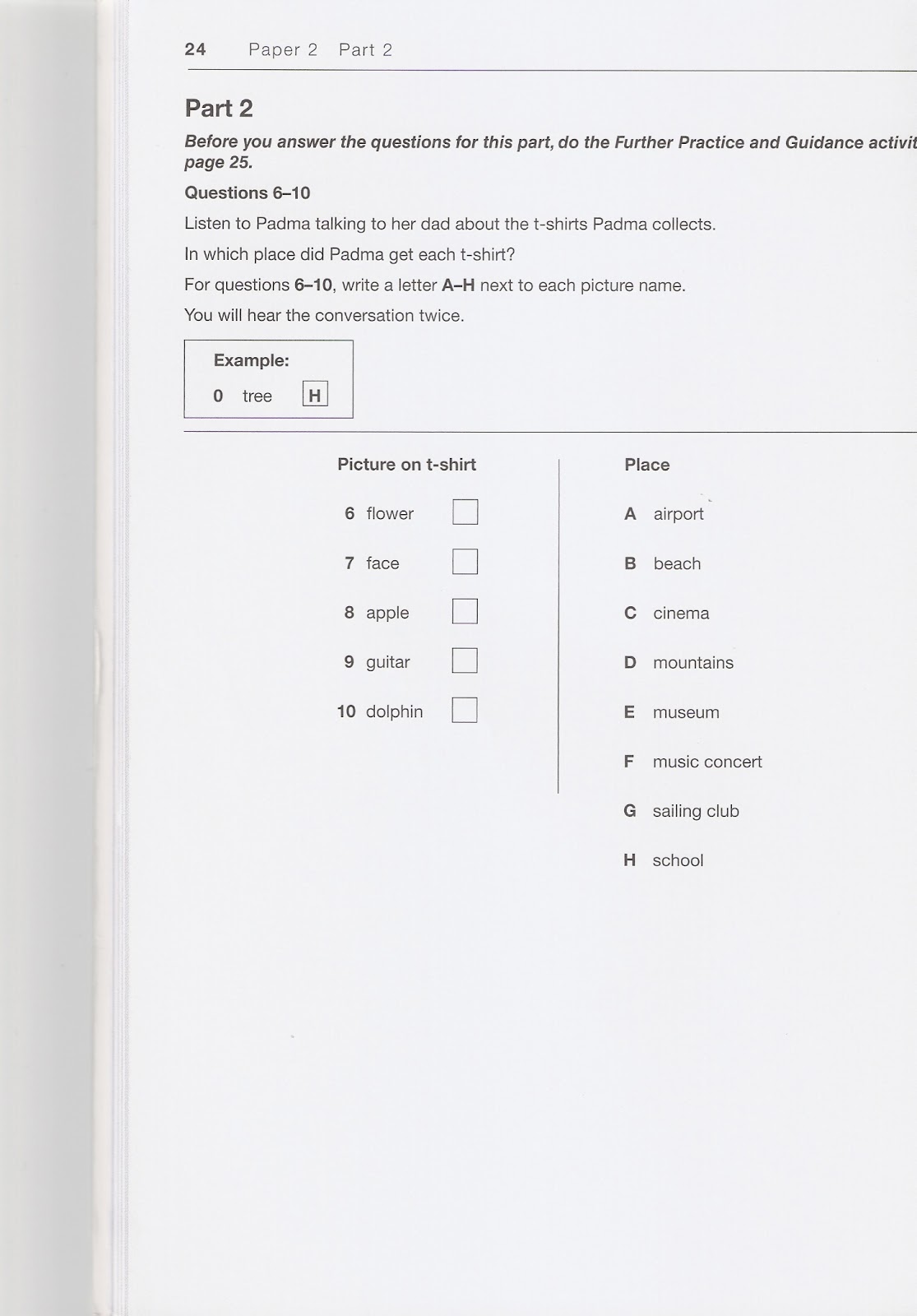 Exámenes de Cambridge : KET (Test 1) Listening & Speaking