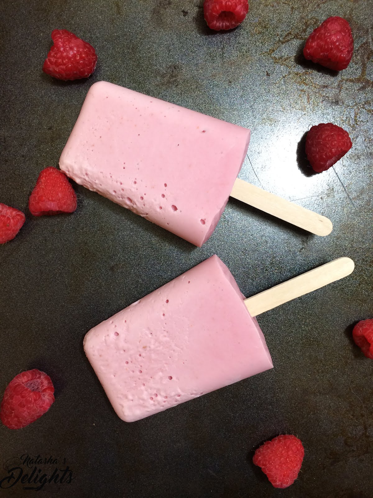 Raspberry Cheesecake Yogurt Popsicles