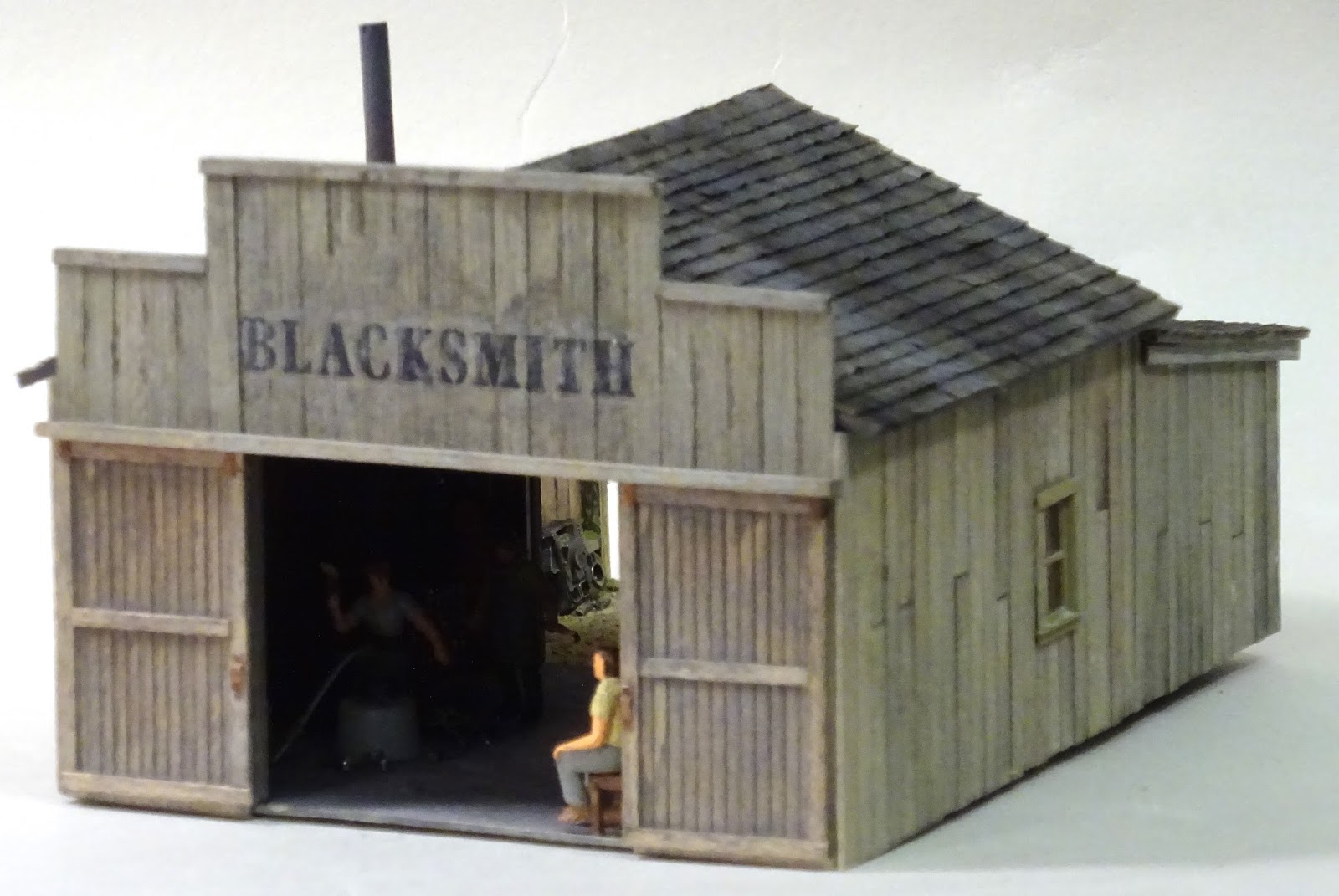 Model Railroad Minutiae: Blacksmith shop model complete