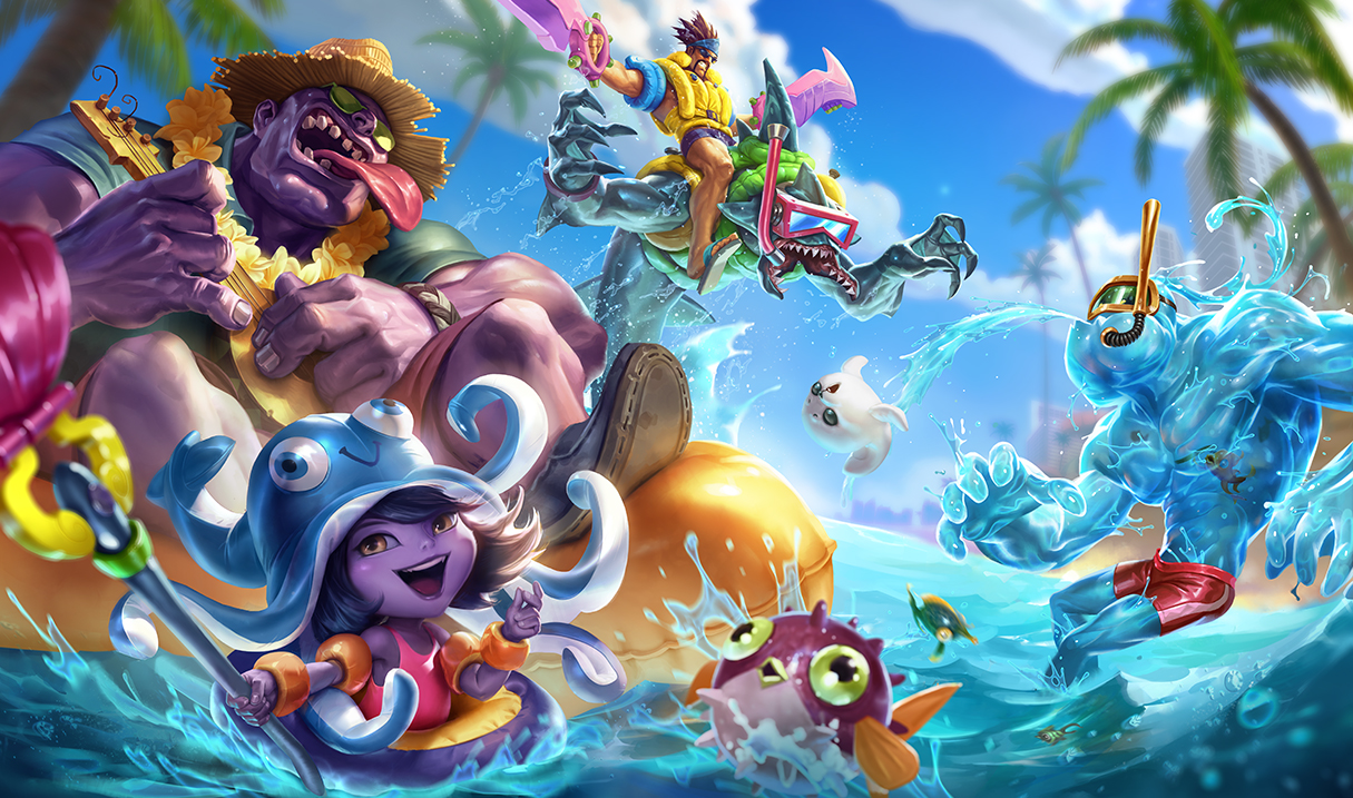 PBE 16/06 - Nova Splash Art Pool Party, Atualização VFX em Brand e ...