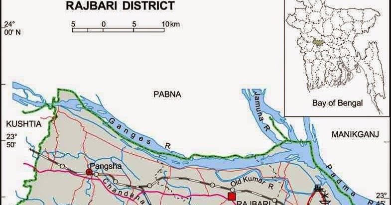 Rajbari Zila Map, Dhaka Division, Bangladesh