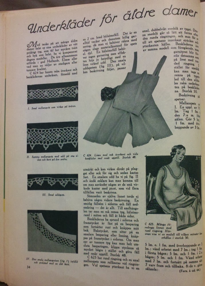 Evas liv - med sömsmån: Underkläder för äldre kvinnor 1930/ Underwear ...