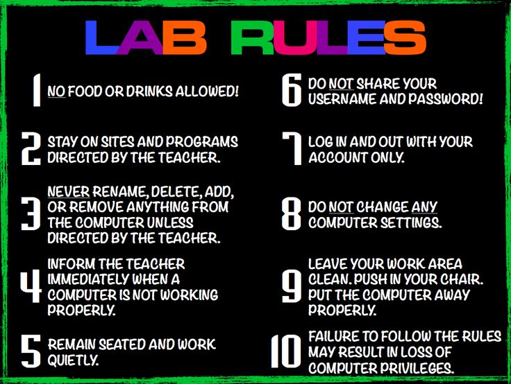 English Lab Colegio San Agust n Lab Rules English Lab Colegio San Agust n Lab Rules
