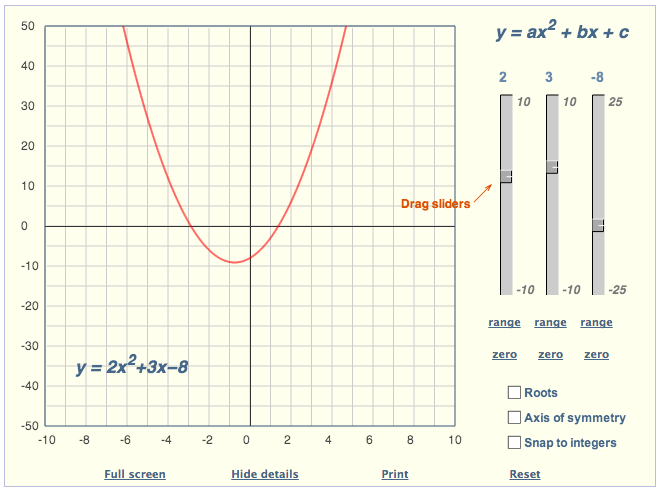 Moore Than Just X: Algebra Tech Tool: Math Open Reference- Quadratic ...