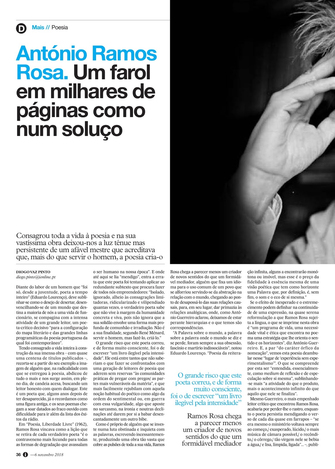 O Melhor Amigo: "Obra Poética", de António Ramos Rosa, ed. Assírio & Alvim