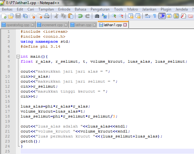 Pengenalan C++ ~ Materi Pemrograman Terstruktur