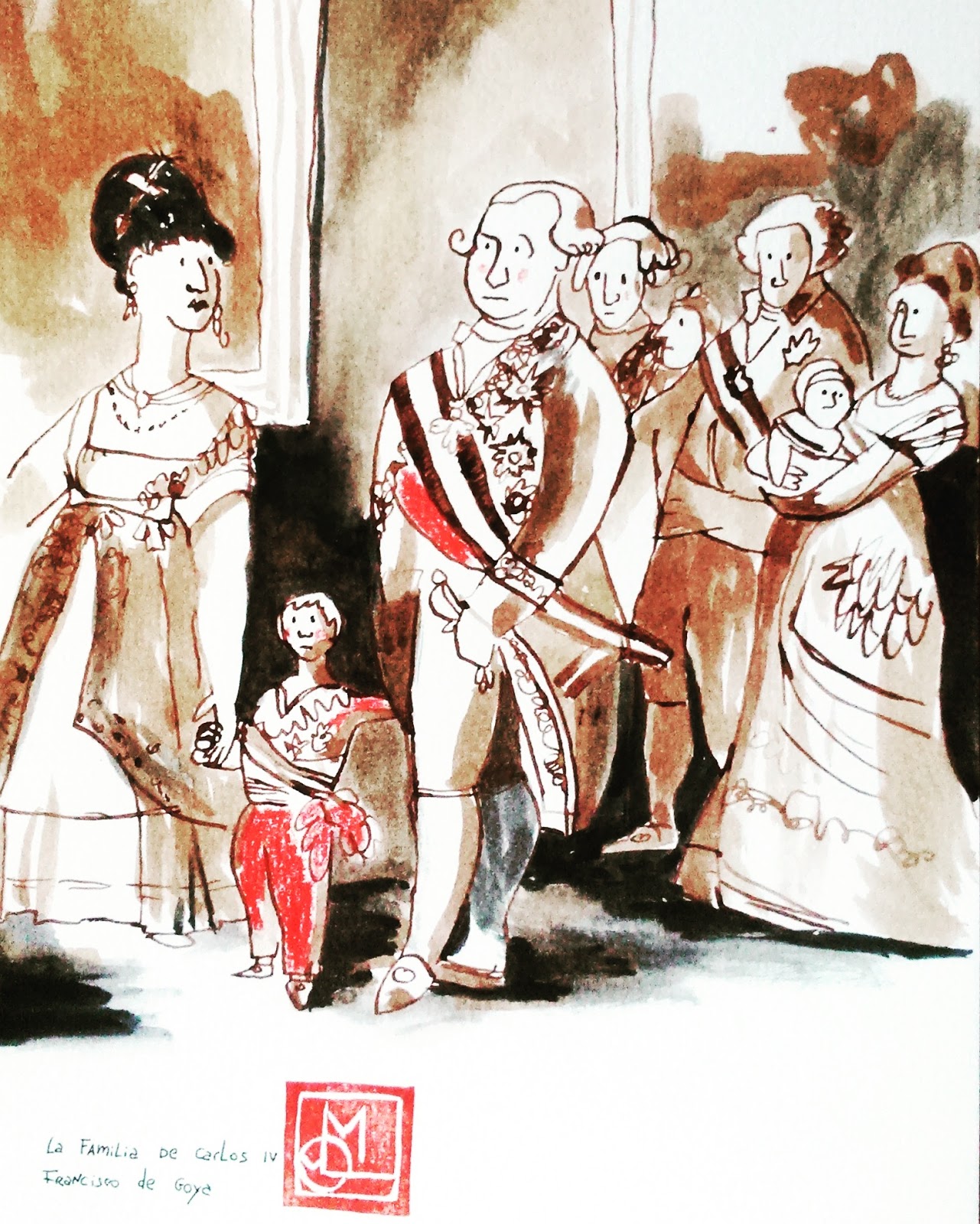 TAMO DE TINTA: La familia de Carlos IV, Goya