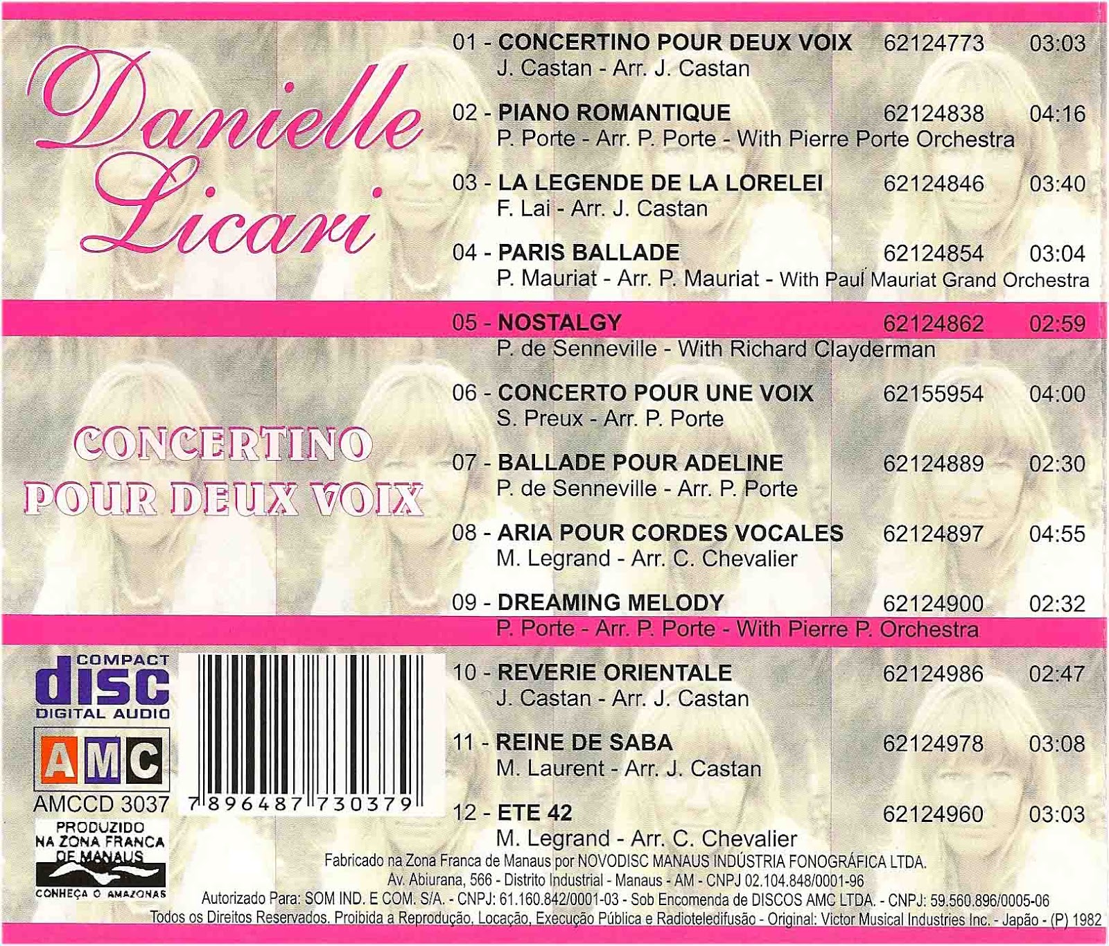 LA PLAYA MUSIC - OLDIES: DANIELLE LICARI - CONCERTINO POUR DEUX VOIX - 1982