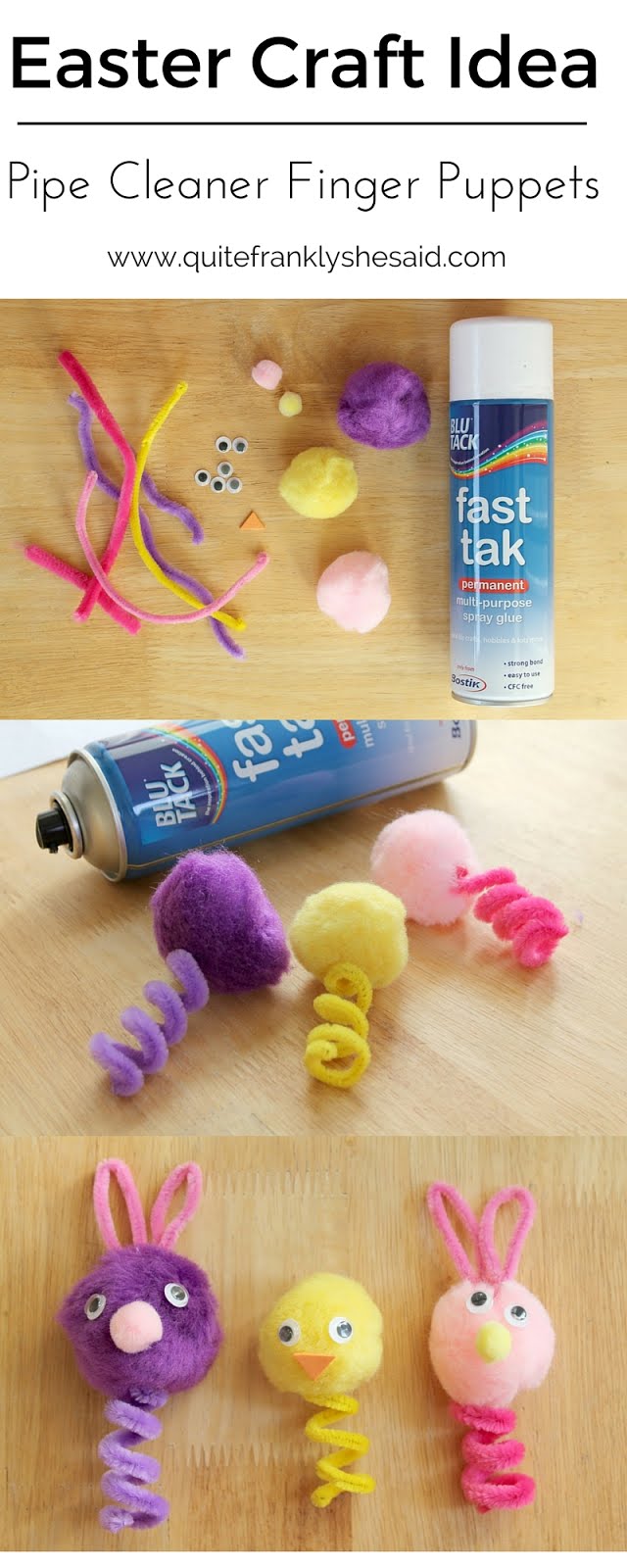 Easter Craft Idea: Pipe Cleaner Finger Puppets | Quite Frankly She Said