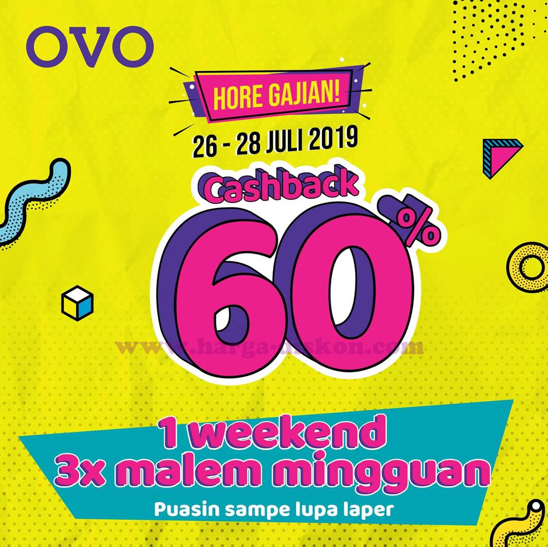 Promo OVO Terbaru Hore Gajian Cashback 60%.