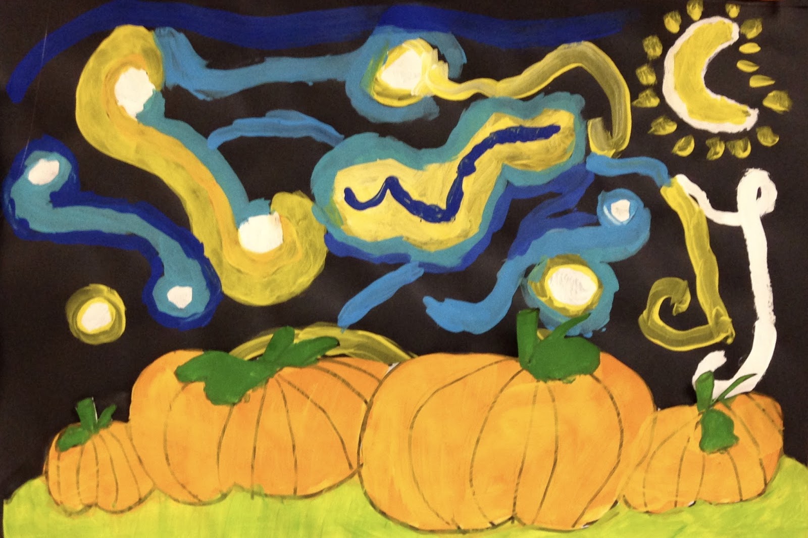 candice ashment art: Starry Starry Night Pumpkin Patch