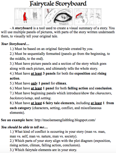 Ms. Olsen's English Blog: Fairytale Storyboard Example: