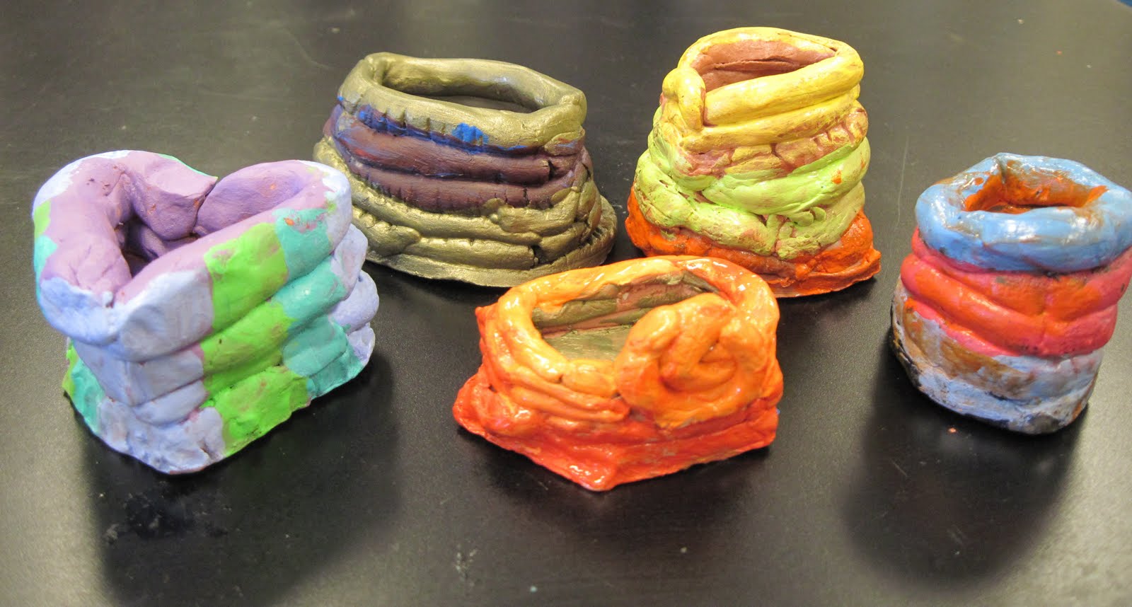 There's a Dragon in my Art Room: 4th grade coil pots