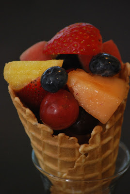 My story in recipes: Waffle Cone Fruit Cups