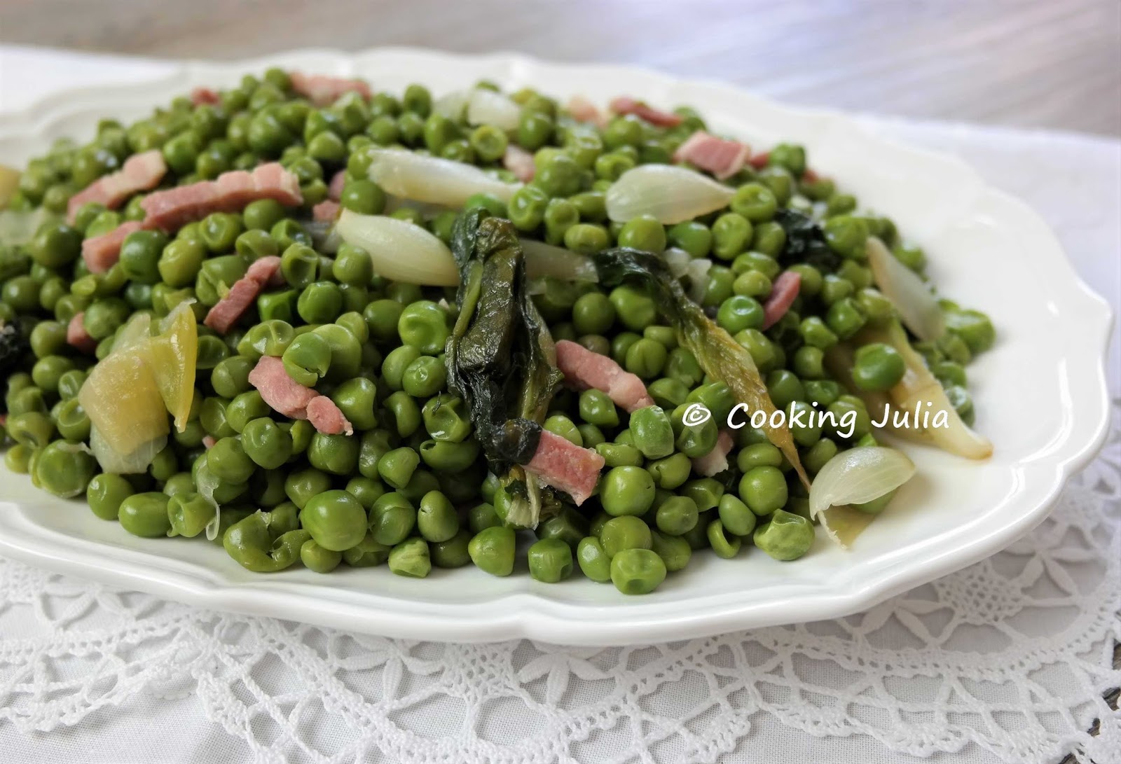 COOKING JULIA : PETITS POIS À LA FRANÇAISE