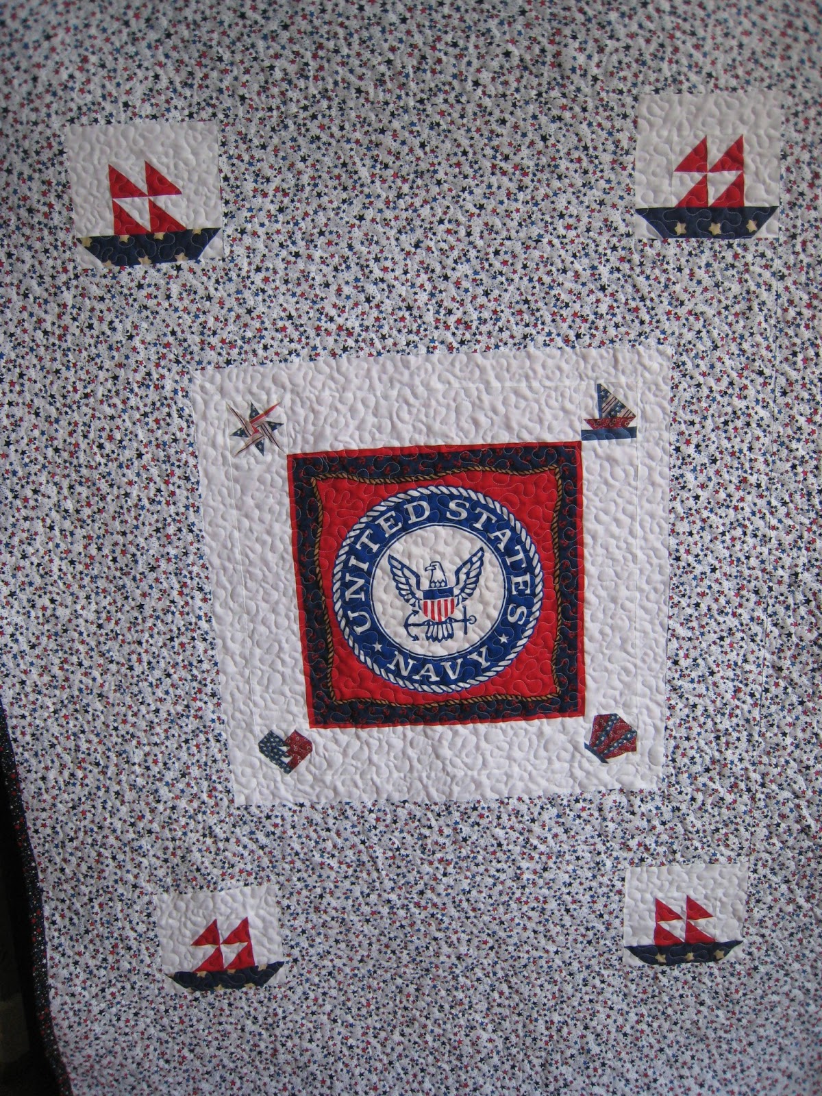 The Vintage Seamstress: Veteran's US NAVY quilt...plus a little quilt...