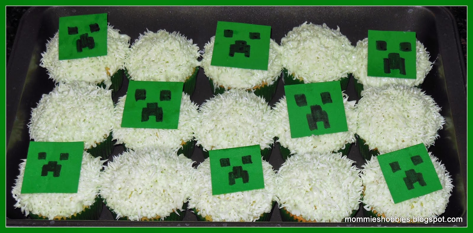 Mommies Hobbies: Super EASY Minecraft Creeper Cupcake Toppers