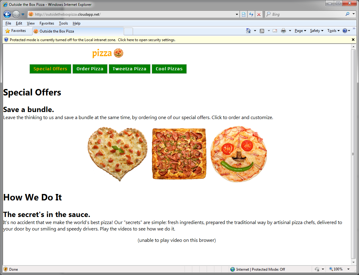 Fire + Ice: David Pallmann's Technology Blog: Outside-the-Box Pizza ...