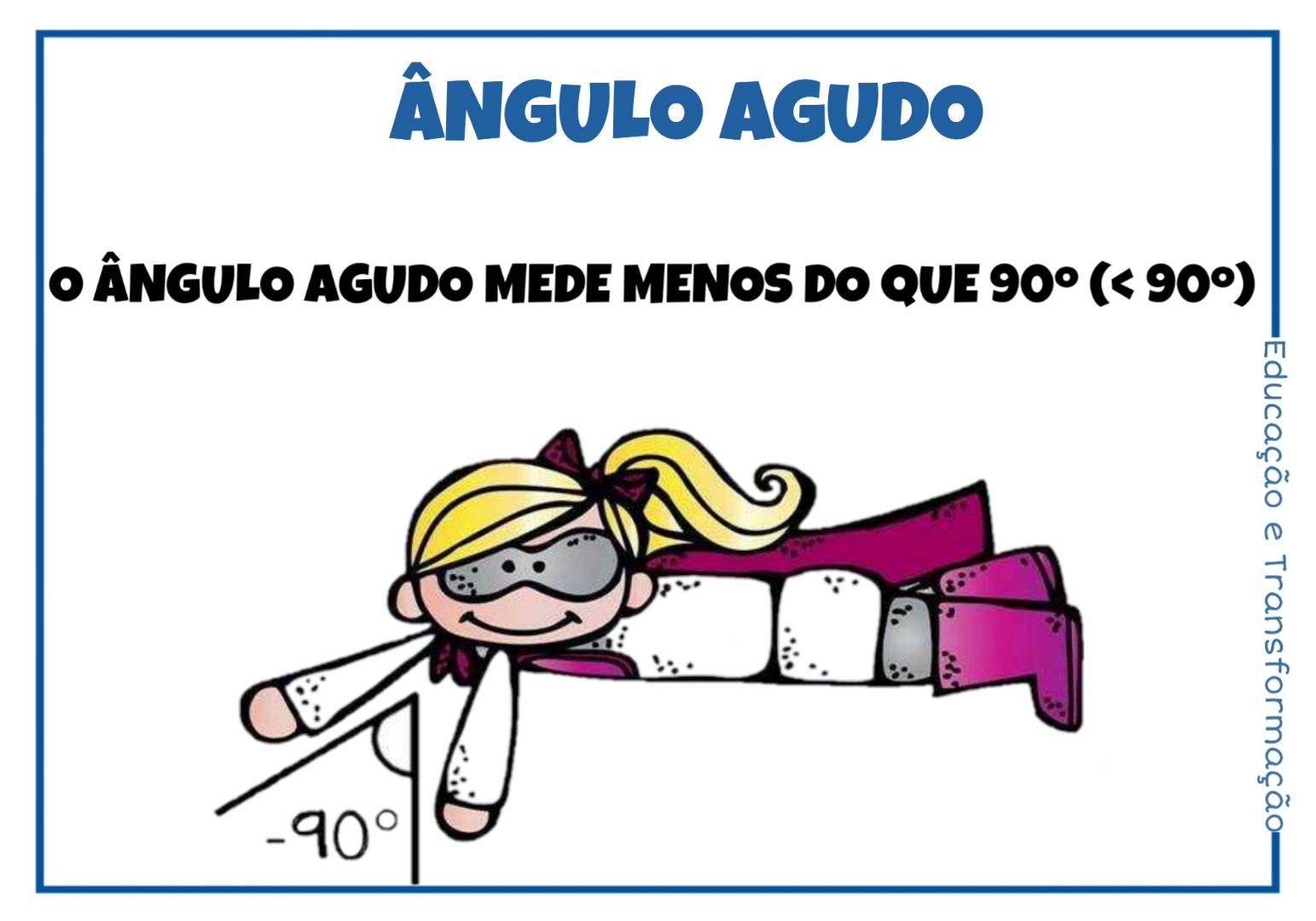 Cards ilustrados com tipos de ângulos.... ~ Atividades Escolares