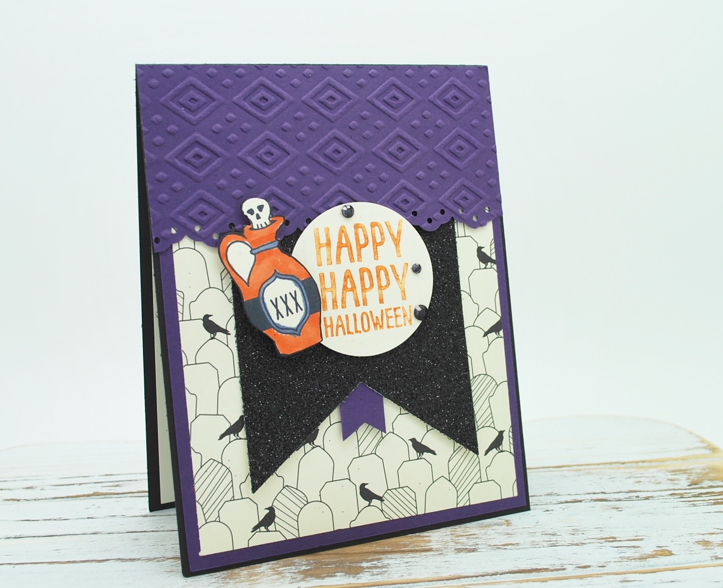 PinkBlingCrafter: A Happy Happy Halloween Card with a Video Tutorial