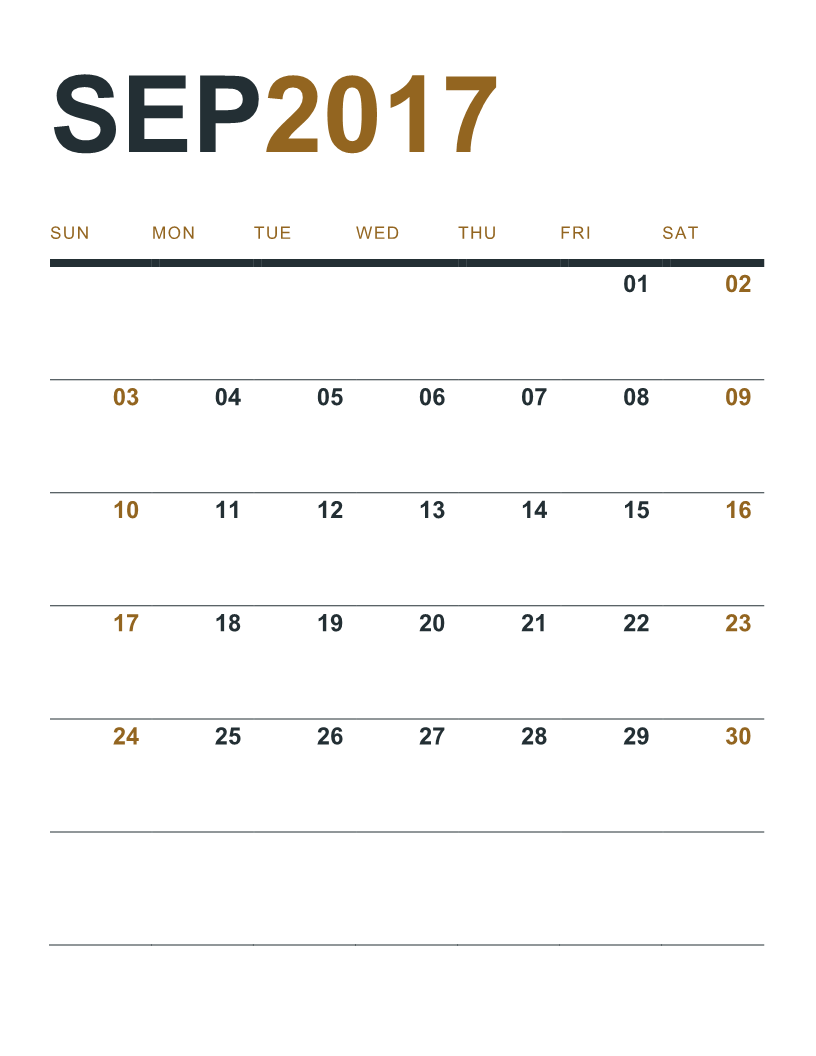 New 2018 Free September 2017 Printable Calendar - Get Printable Calendar