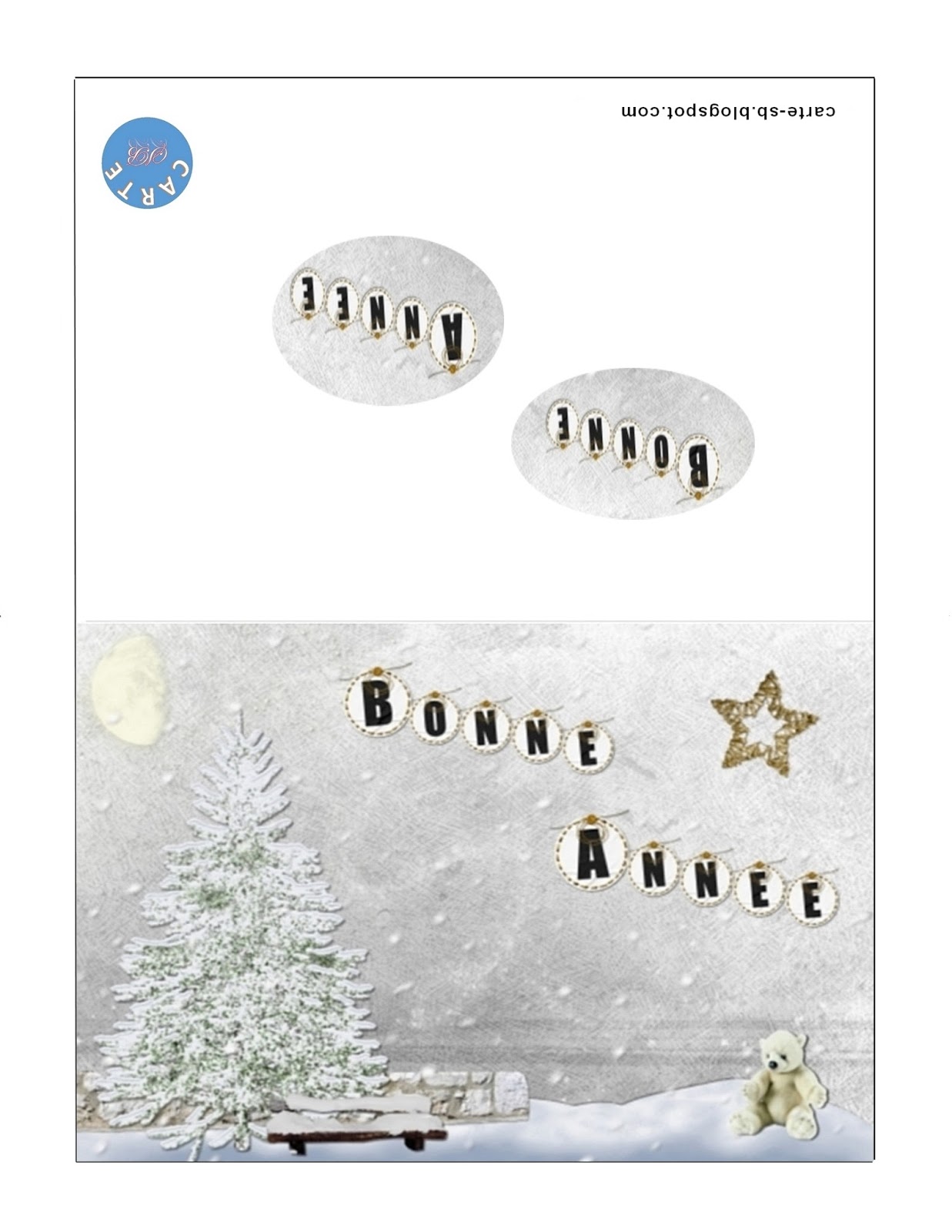 Carte gratuite à imprimer: CARTE DE BONNE ANNÉE À IMPRIMER