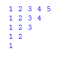 Inverted half pyramid using numbers