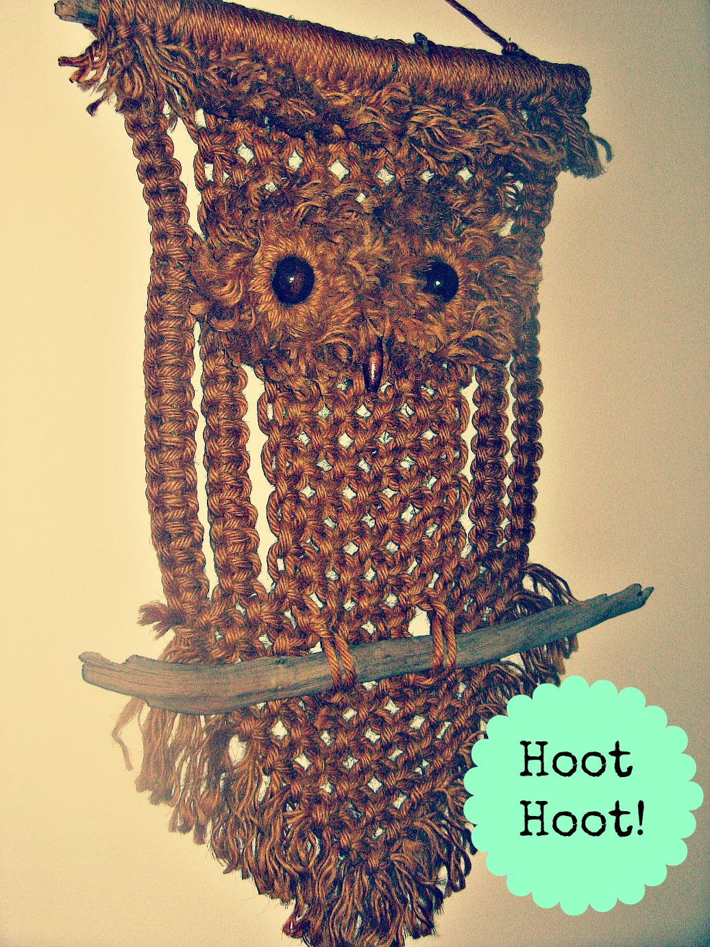 Vintage macrame owl | Макраме, Сова, Палочки