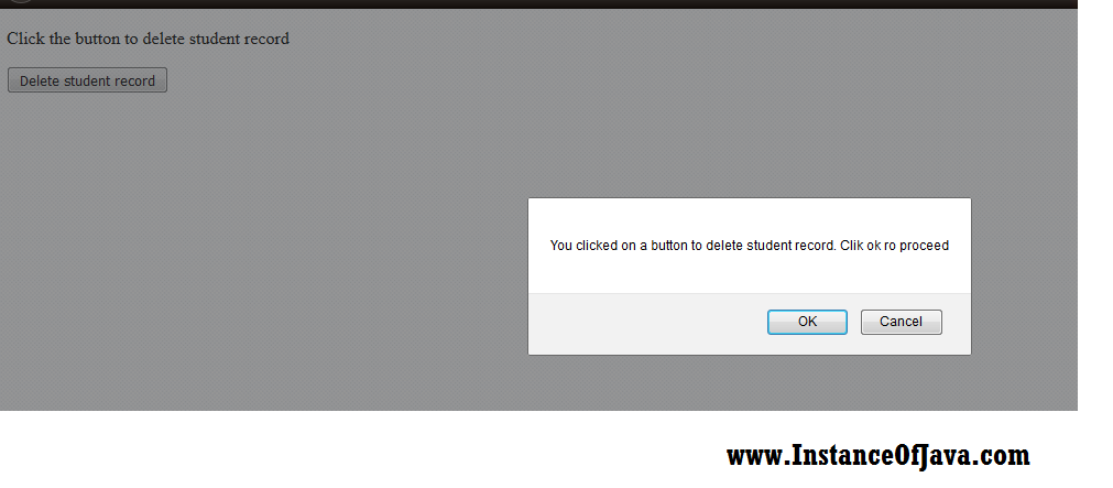 How to use Javascript confirm dialogue box - InstanceOfJava How to use Javascript confirm dialogue box - InstanceOfJava