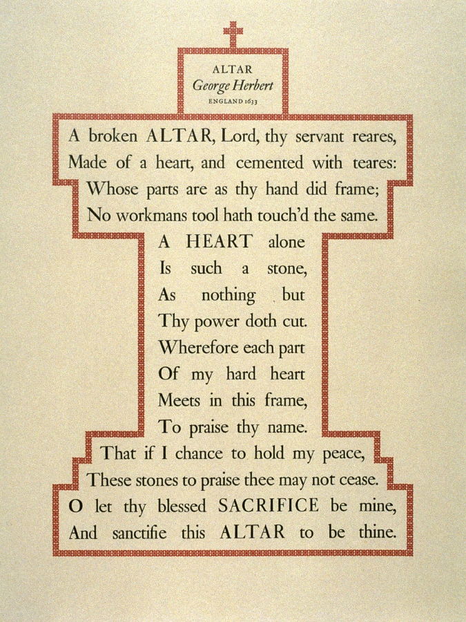 Englit Demos: George Herbert, "The Altar" (1633)