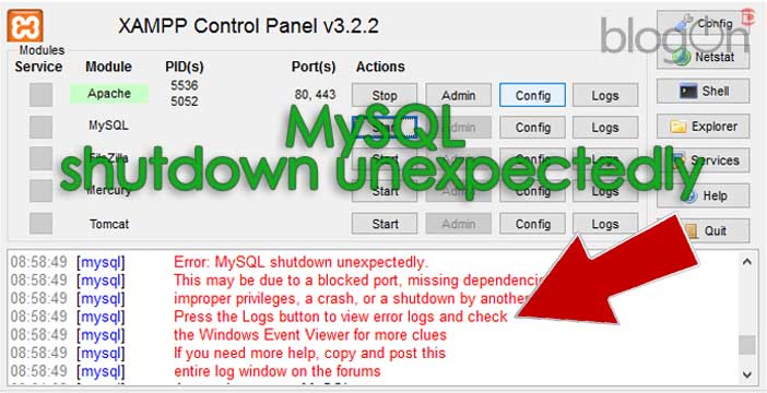 Cara Lain Mengatasi Error Mysql Shutdown Unexpectedly 2
