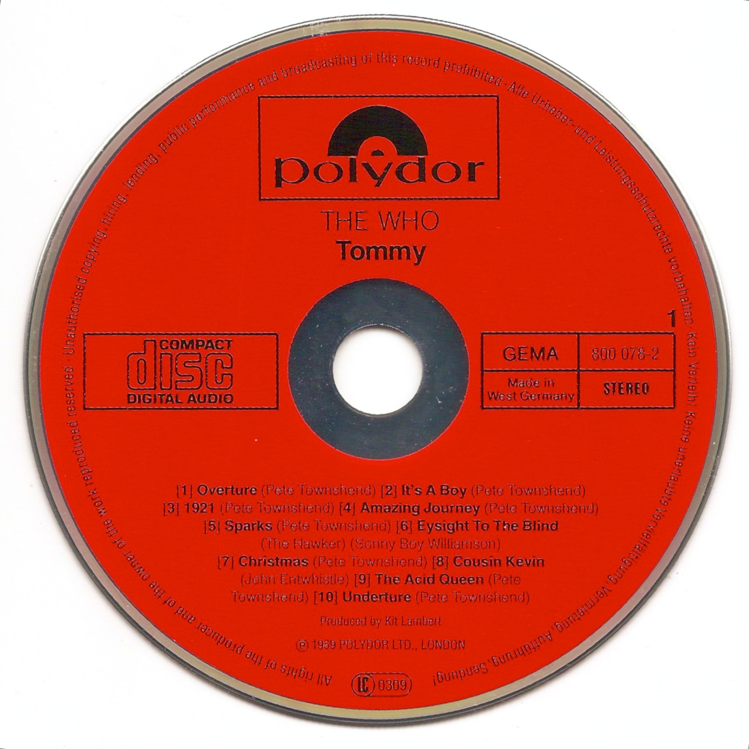 The First Pressing CD Collection: The Who - Tommy