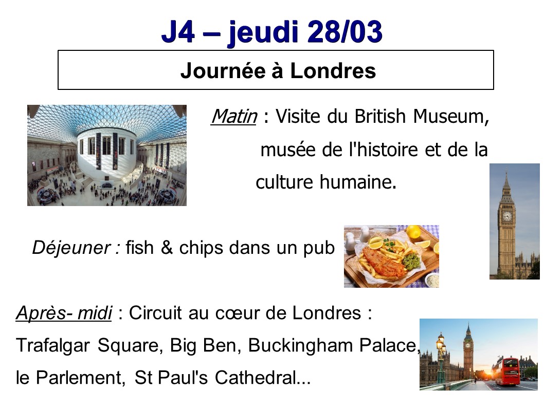 English : Diaporama Séjour en Angleterre 4è - 2019