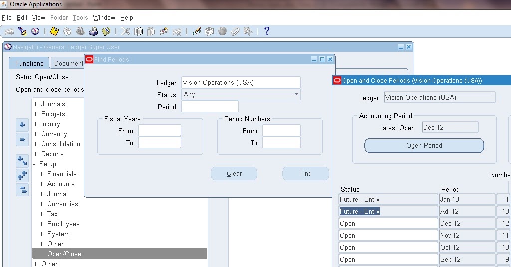 How to Open/Close General Ledger Period
