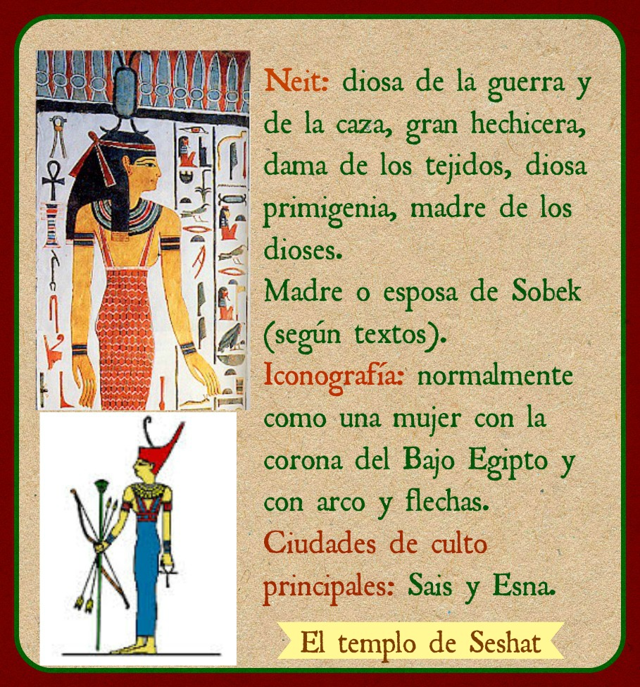 El templo de Seshat: La diosa Neit: guerrera, diosa-madre y protectora ...