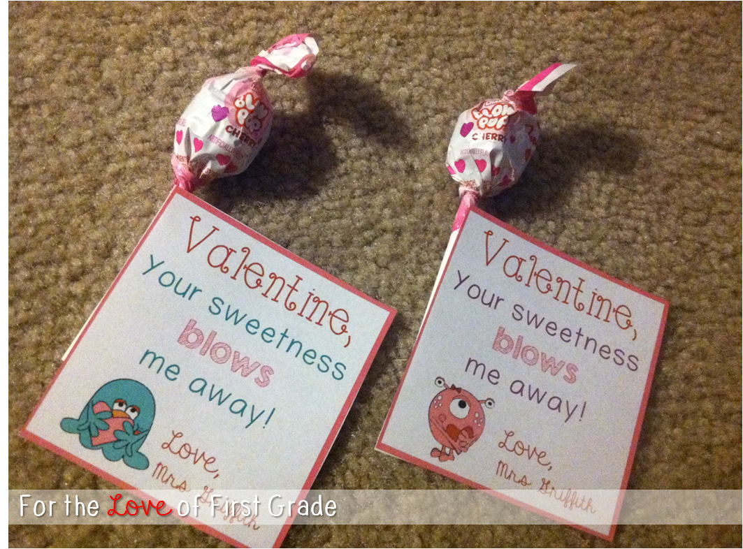 For the Love of First Grade: A Student Valentine Gift for Free!