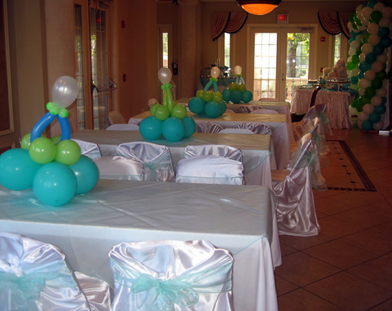 Decoración de Baby Shower de color Azul y Verde : Baby Shower Fiestas