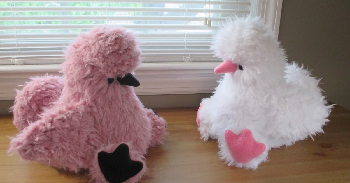 Fleece Menagerie: Pink Silkie Chicken and White Silkie Chicken (SOLD)