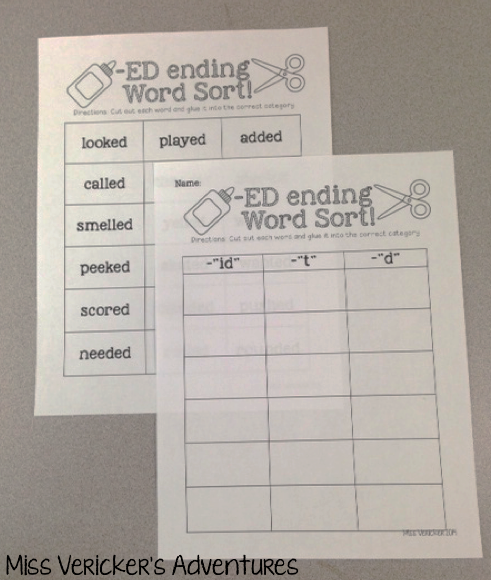 Reading Snapshot: ED and ING Inflectional Endings! | Miss Vericker's ...