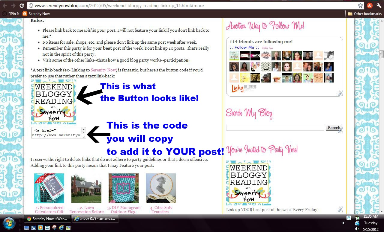 Serenity Now: How to Add a Blog Button to Your Post