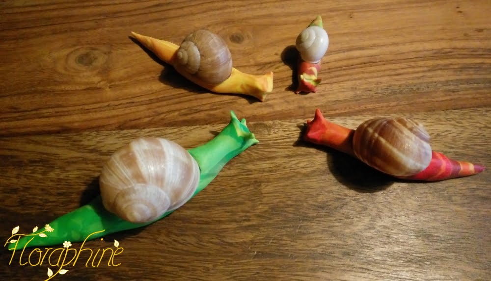 Floraphine's Creative Madness: DIY Colourful Snails Polymer Clay